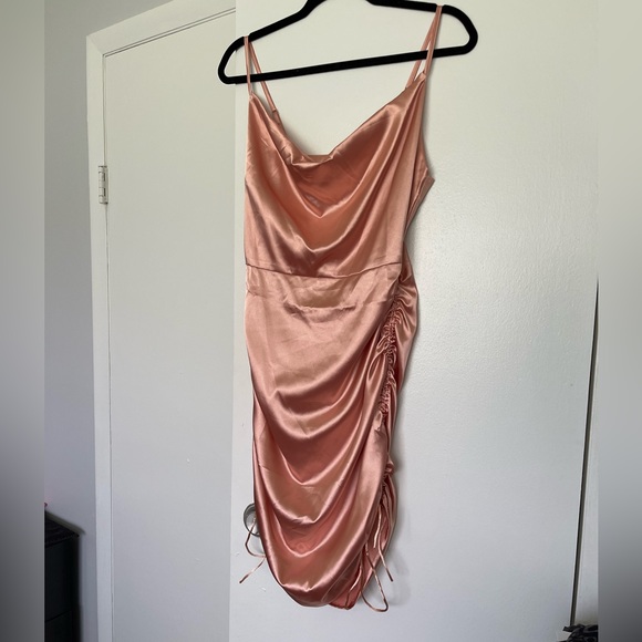 Dresses | Silky Rose Gold Colored Dress | Poshmark